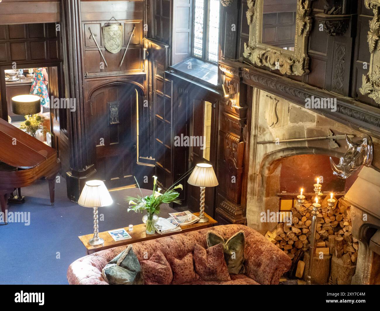 Shafts of sunlight streaming through the windows of the 13th century ...