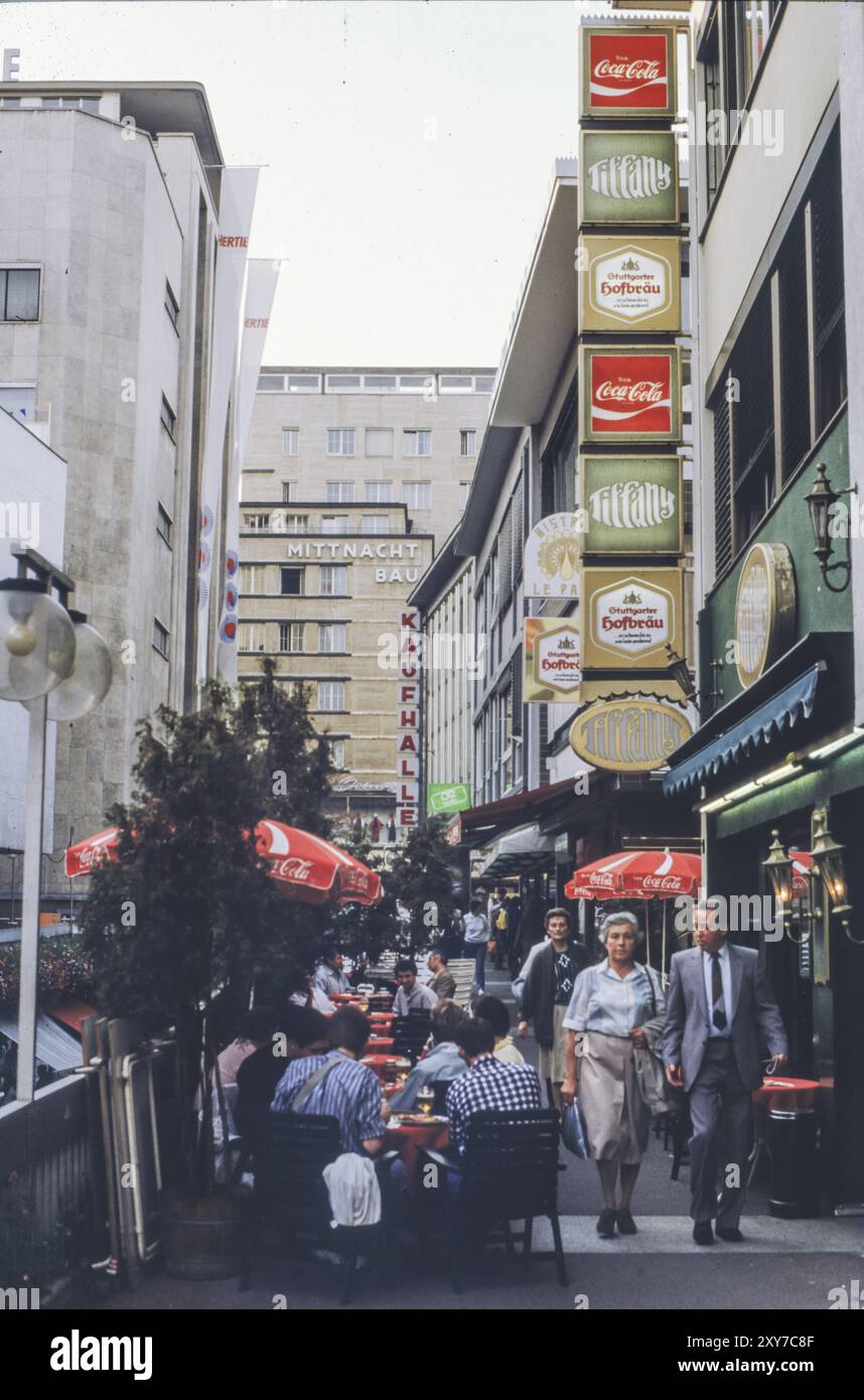 Schulstrasse with Tiffany restaurant, Mittnachtbau and the department ...