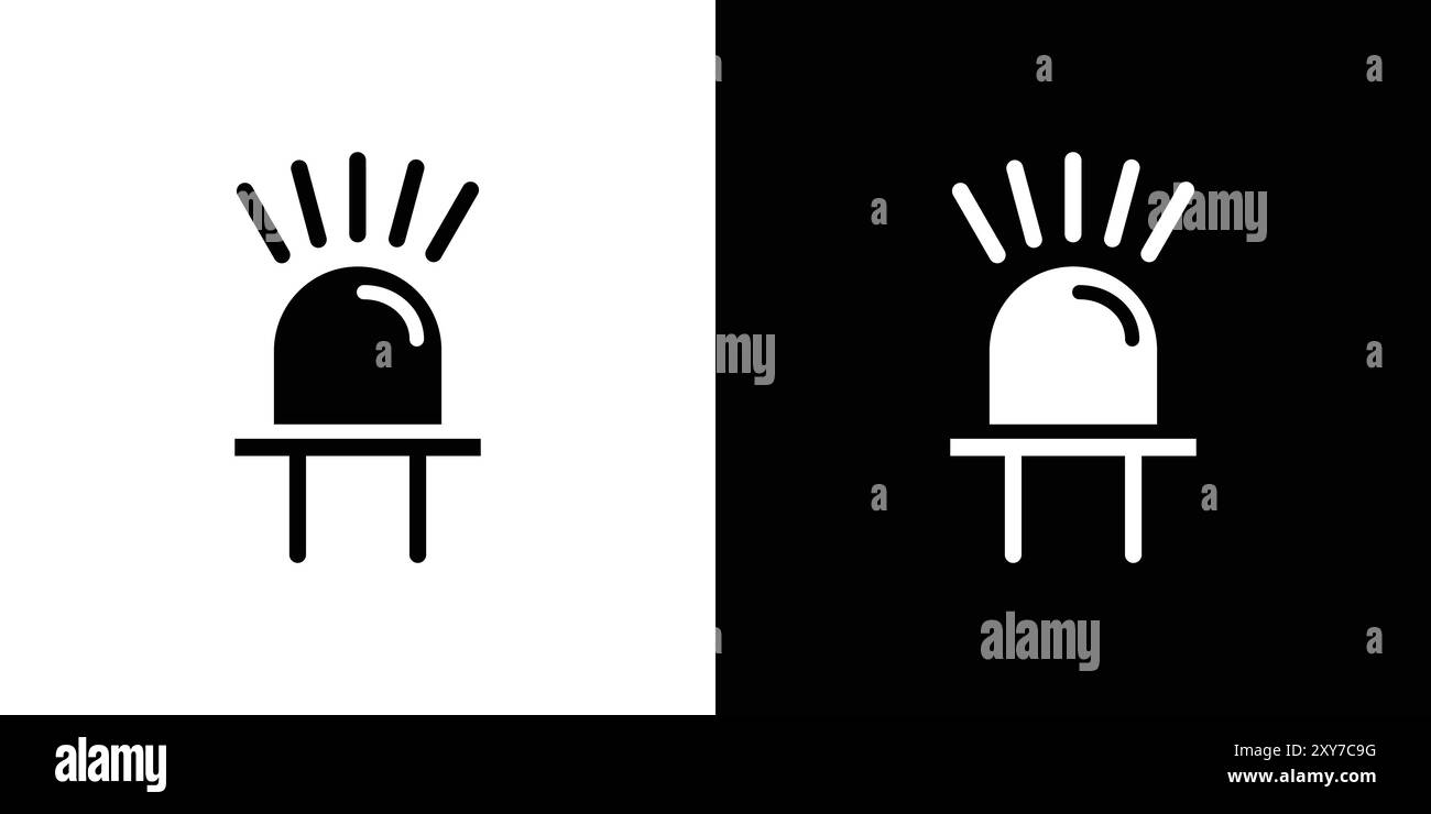 Led light bulb icon set in black and white color. simple flat vector Stock Vector Image & Art ...