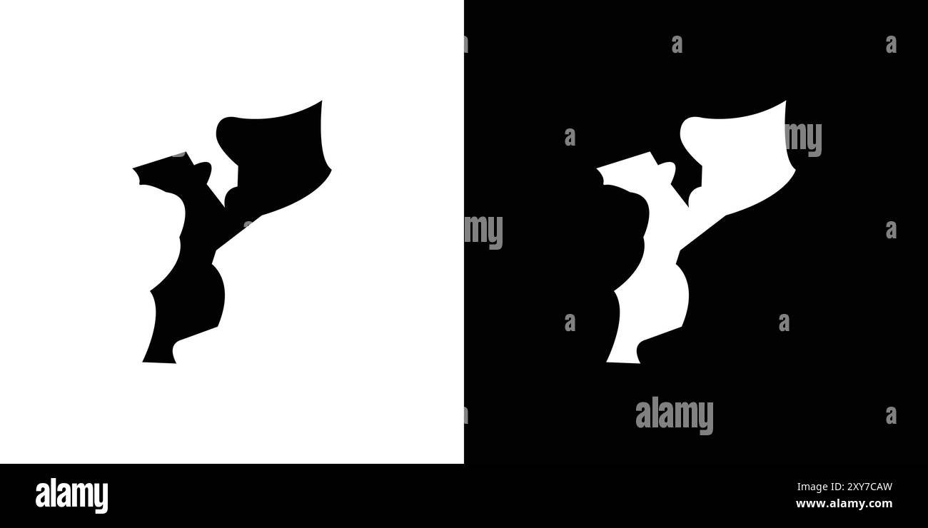 Mozambique map icon set in black and white color. simple flat vector ...