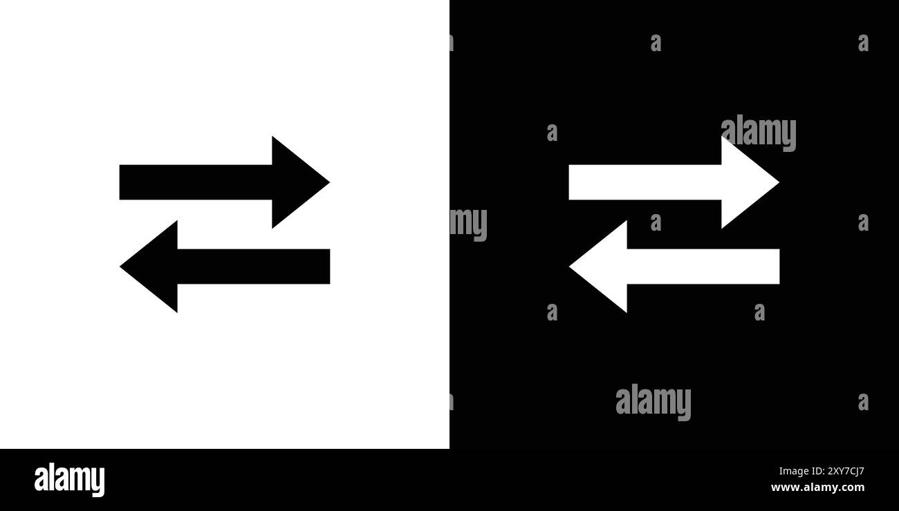 Swap icon set in black and white color. simple flat vector Stock Vector Image & Art - Alamy