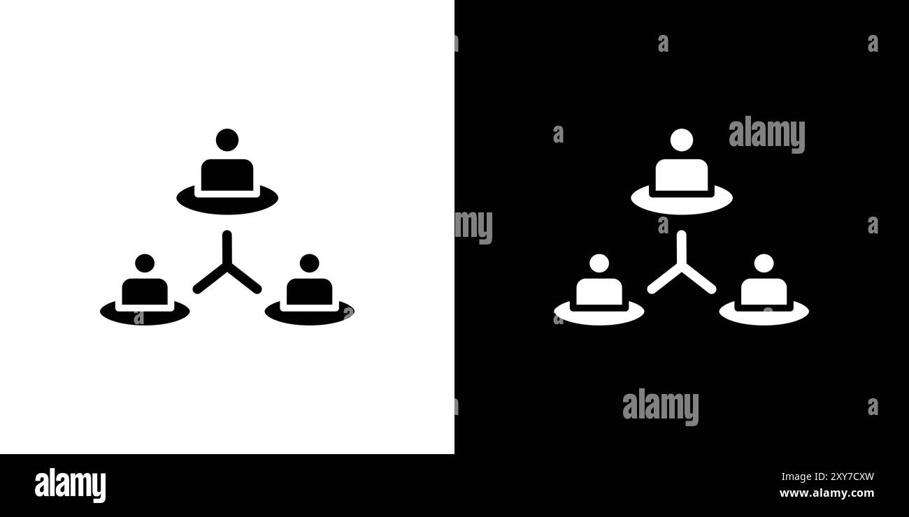 Modern teamwork icon set in black and white color. simple flat vector ...