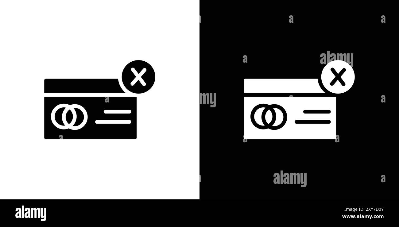 Payment cancel icon set in black and white color. simple flat vector ...