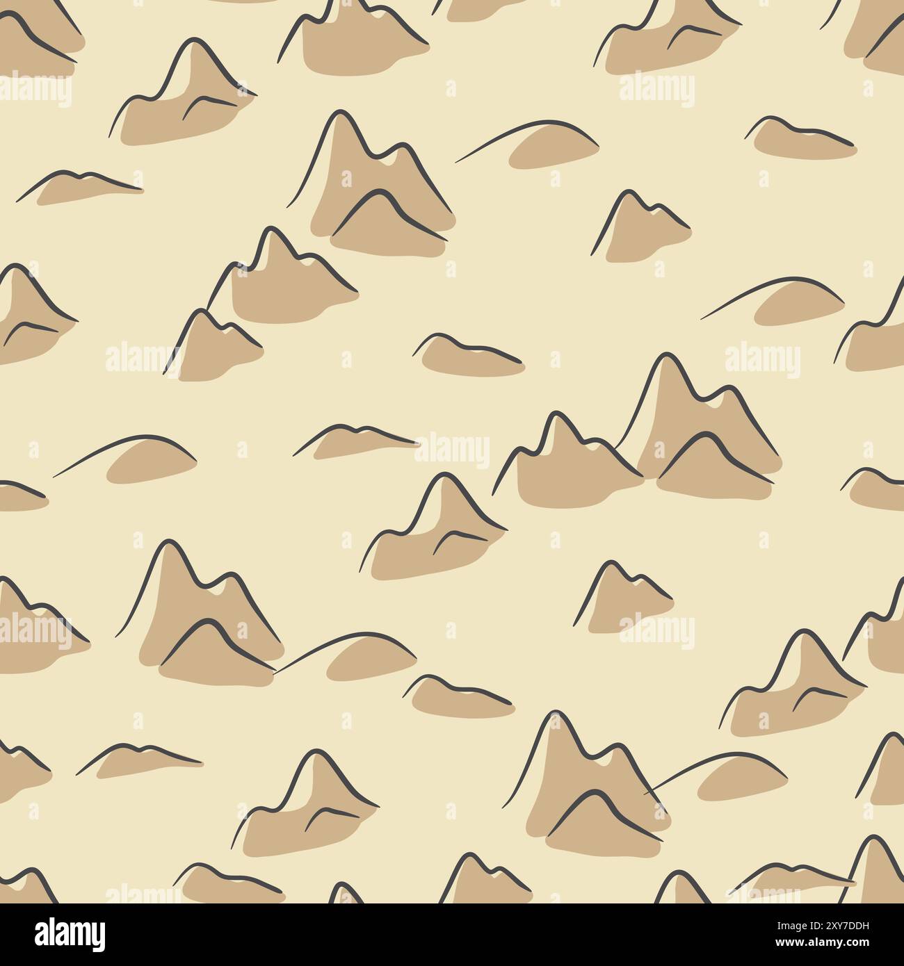 Hand drawn mountain seamless pattern. Landscape pattern. Vector ...