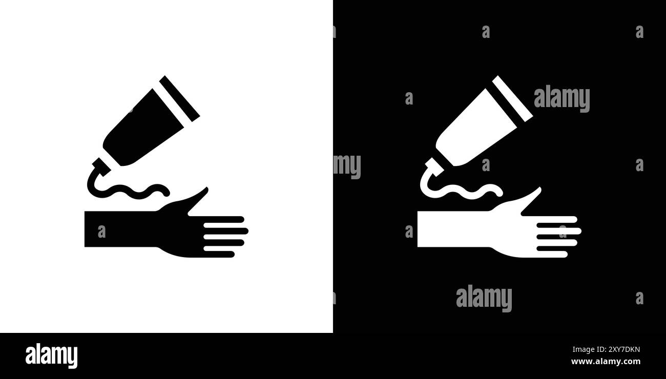 relief gel on arm icon set in black and white color. simple flat vector ...