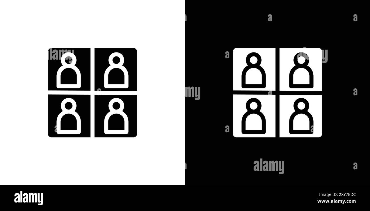 People segmentation icon set in black and white color. simple flat ...
