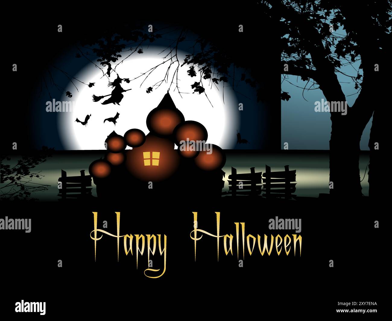Spooky bats illustration Stock Vector Images - Alamy