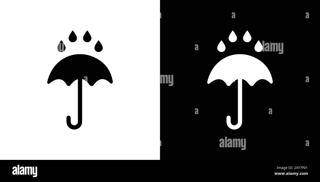 Rainy weather icon set in black and white color. simple flat vector Stock Vector Image & Art - Alamy