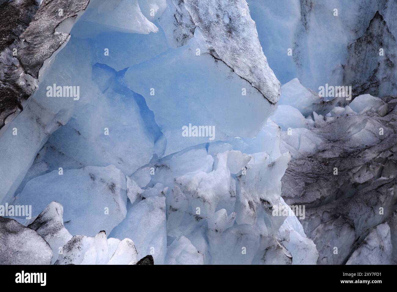 The blue ice of the Worthington Glacier Stock Photo - Alamy