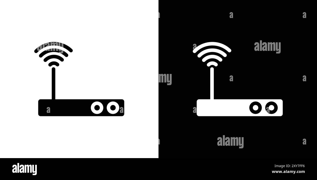 router icon set in black and white color. simple flat vector Stock ...