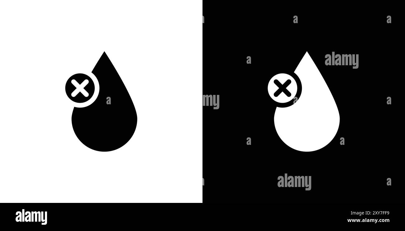 Water not clear icon set in black and white color. simple flat vector ...