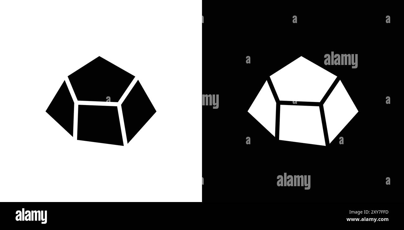 Rock stone crystal icon set in black and white color. simple flat vector Stock Vector Image ...