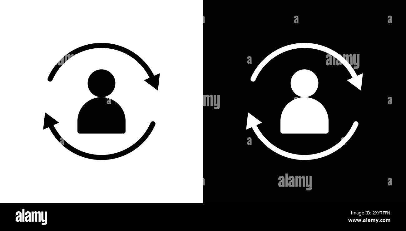 User switch icon set in black and white color. simple flat vector Stock ...