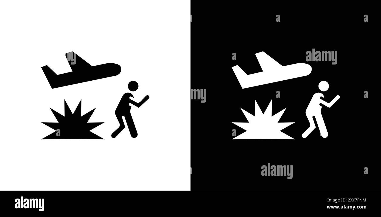 war Refugee icon set in black and white color. simple flat vector Stock ...