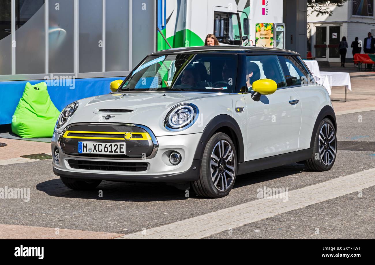 Mini Cooper car driving at the Frankfurt IAA Motor Show. Germany ...