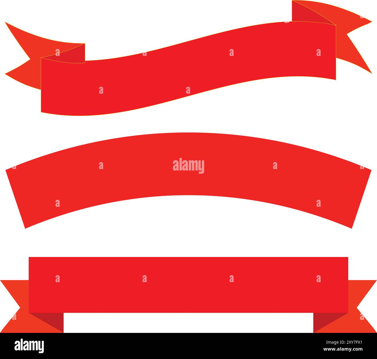 Red Ribbon set collection, Red bow ribbons, decorative banners ribbon ...