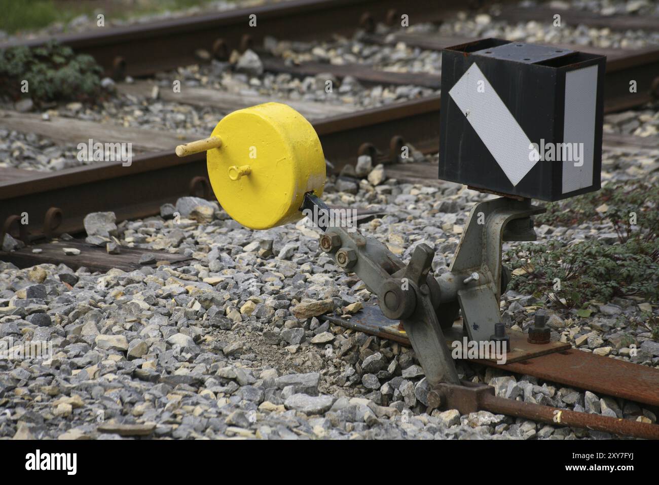 Point setting lever on a railway line Stock Photo - Alamy