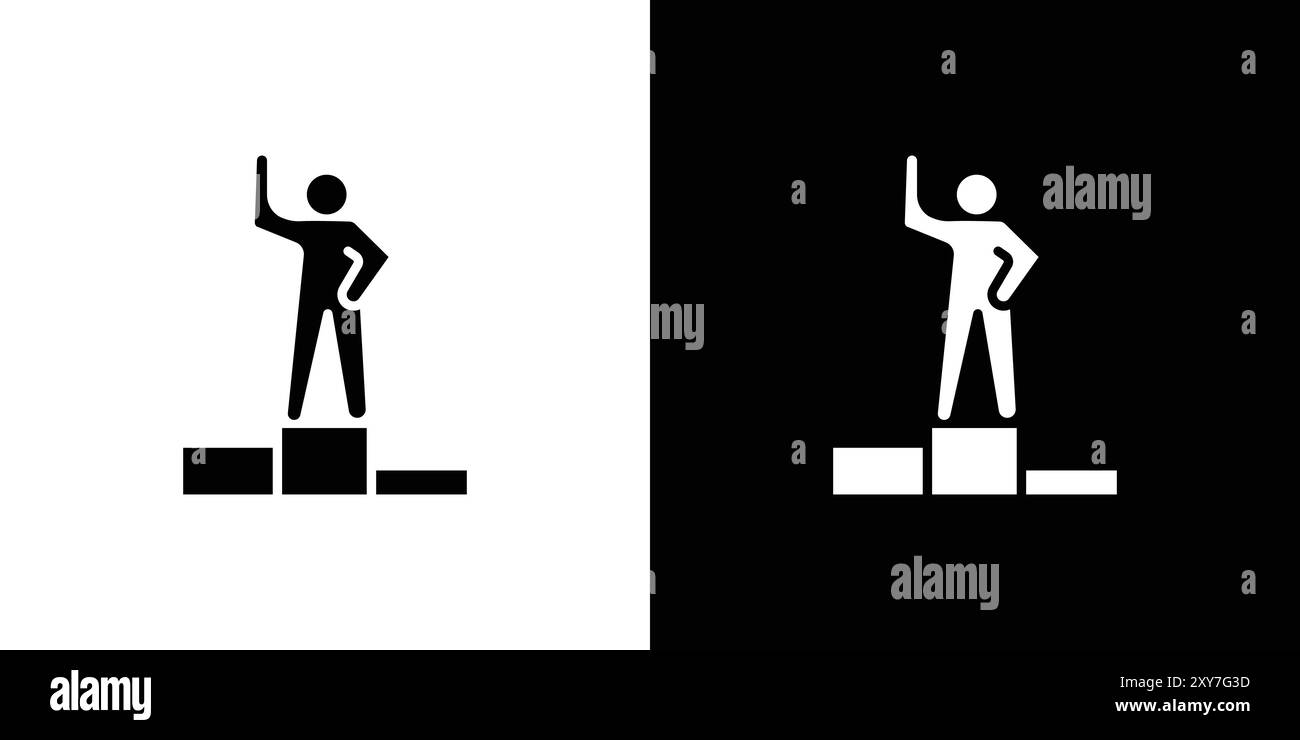 Victory icon set in black and white color. simple flat vector Stock ...