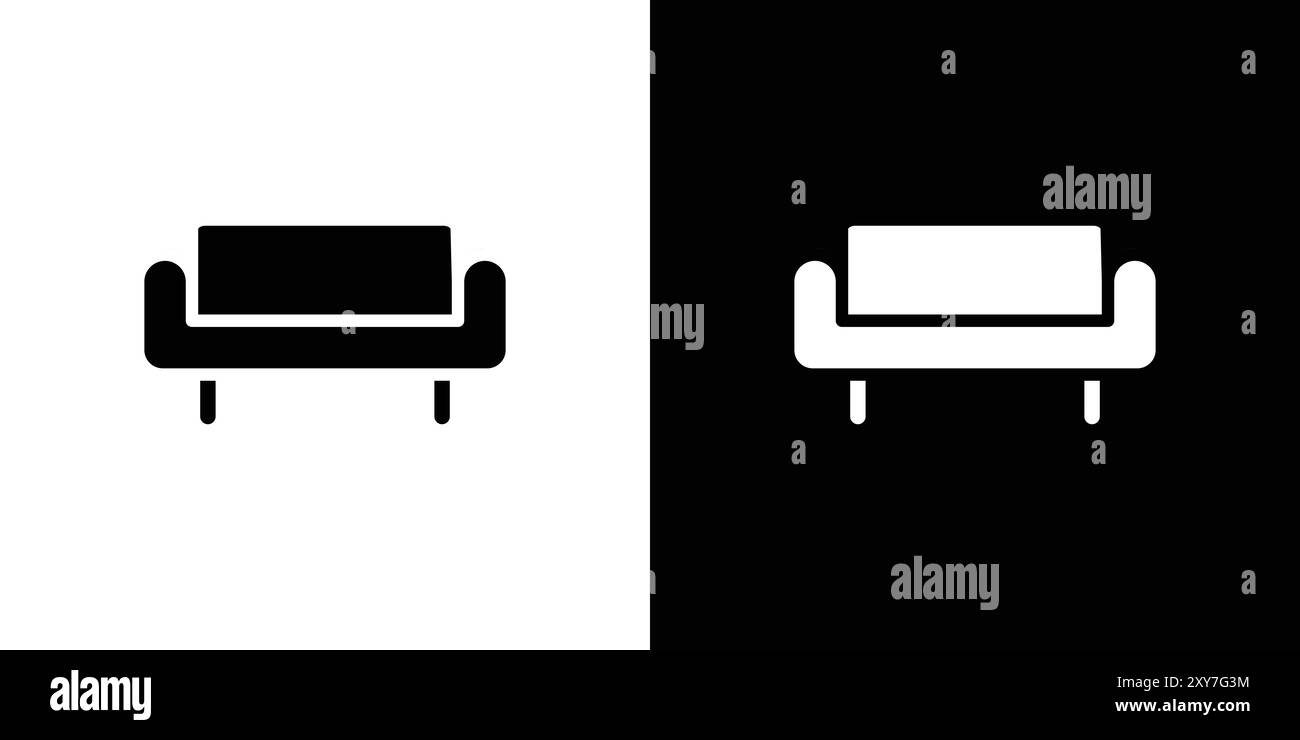sofa icon set in black and white color. simple flat vector Stock Vector ...