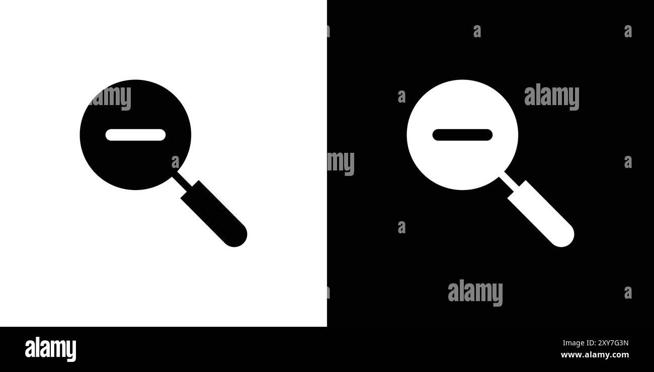 Zoom out icon set in black and white color. simple flat vector Stock Vector Image & Art - Alamy