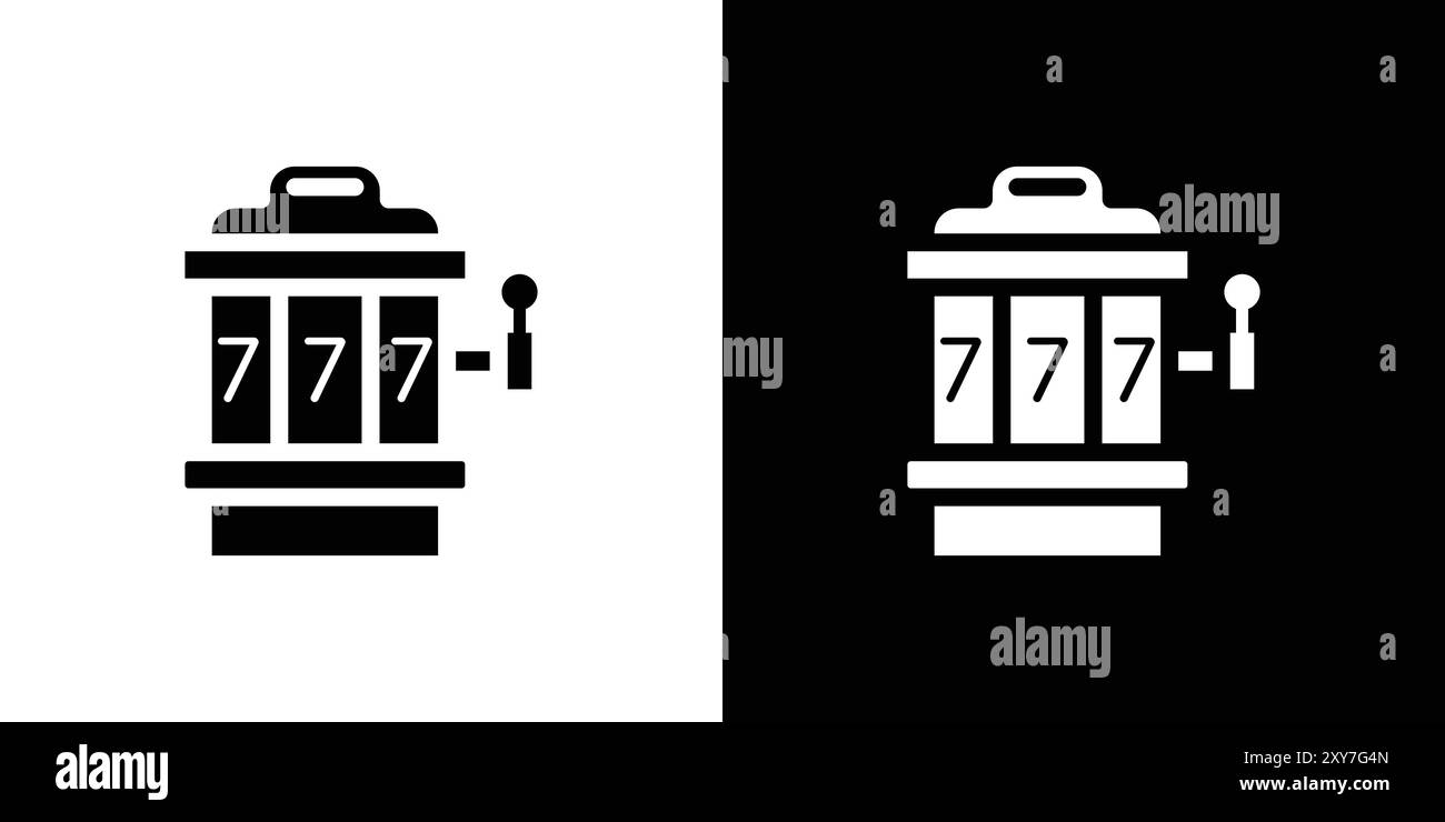 slot machine icon set in black and white color. simple flat vector Stock Vector Image & Art - Alamy