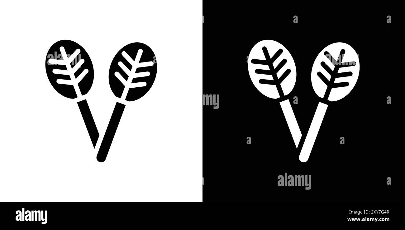 spinach icon set in black and white color. simple flat vector Stock Vector Image & Art - Alamy