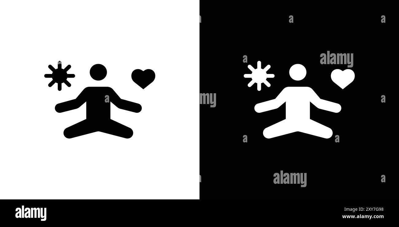 stress management icon set in black and white color. simple flat vector ...