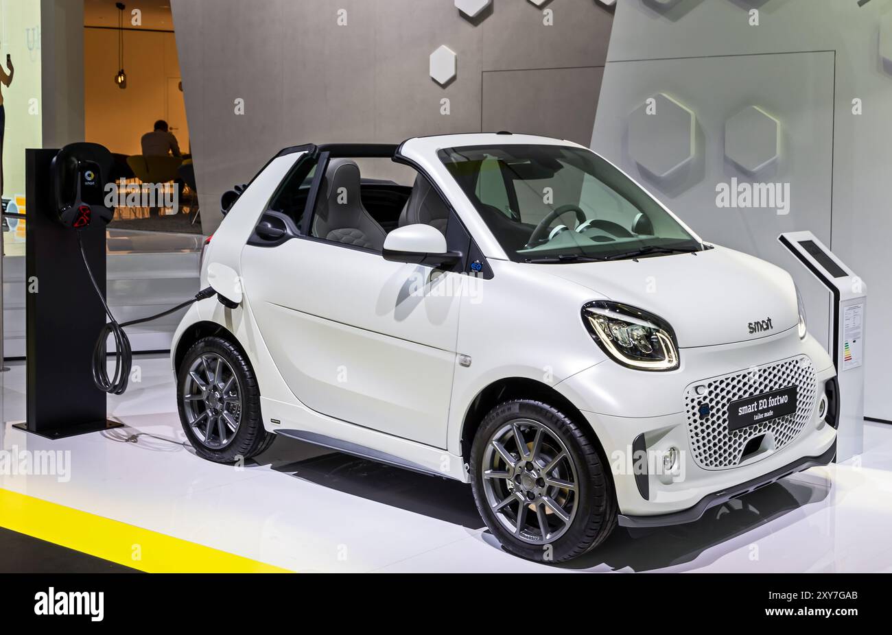 Smart EQ fortwo electric city car at the Frankfurt IAA Motor Show ...