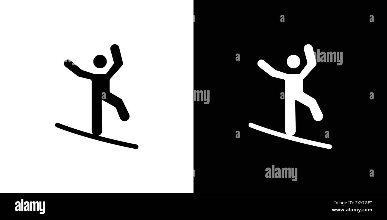 Tightrope walker icon set in black and white color. simple flat vector ...