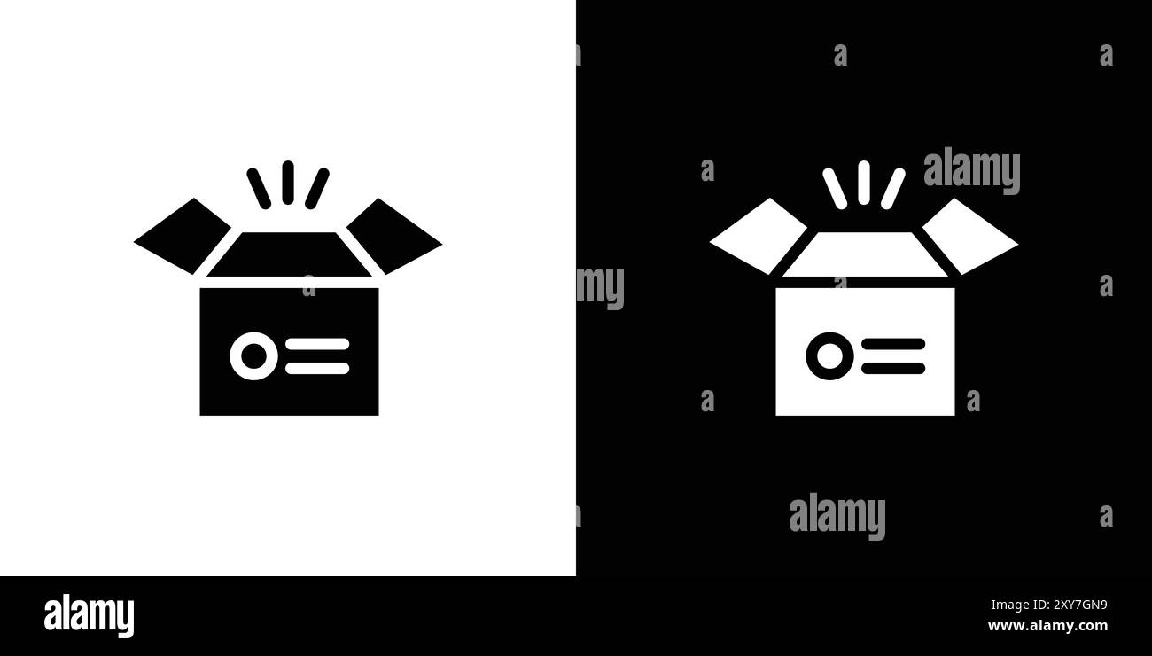 Unpack icon set in black and white color. simple flat vector Stock ...