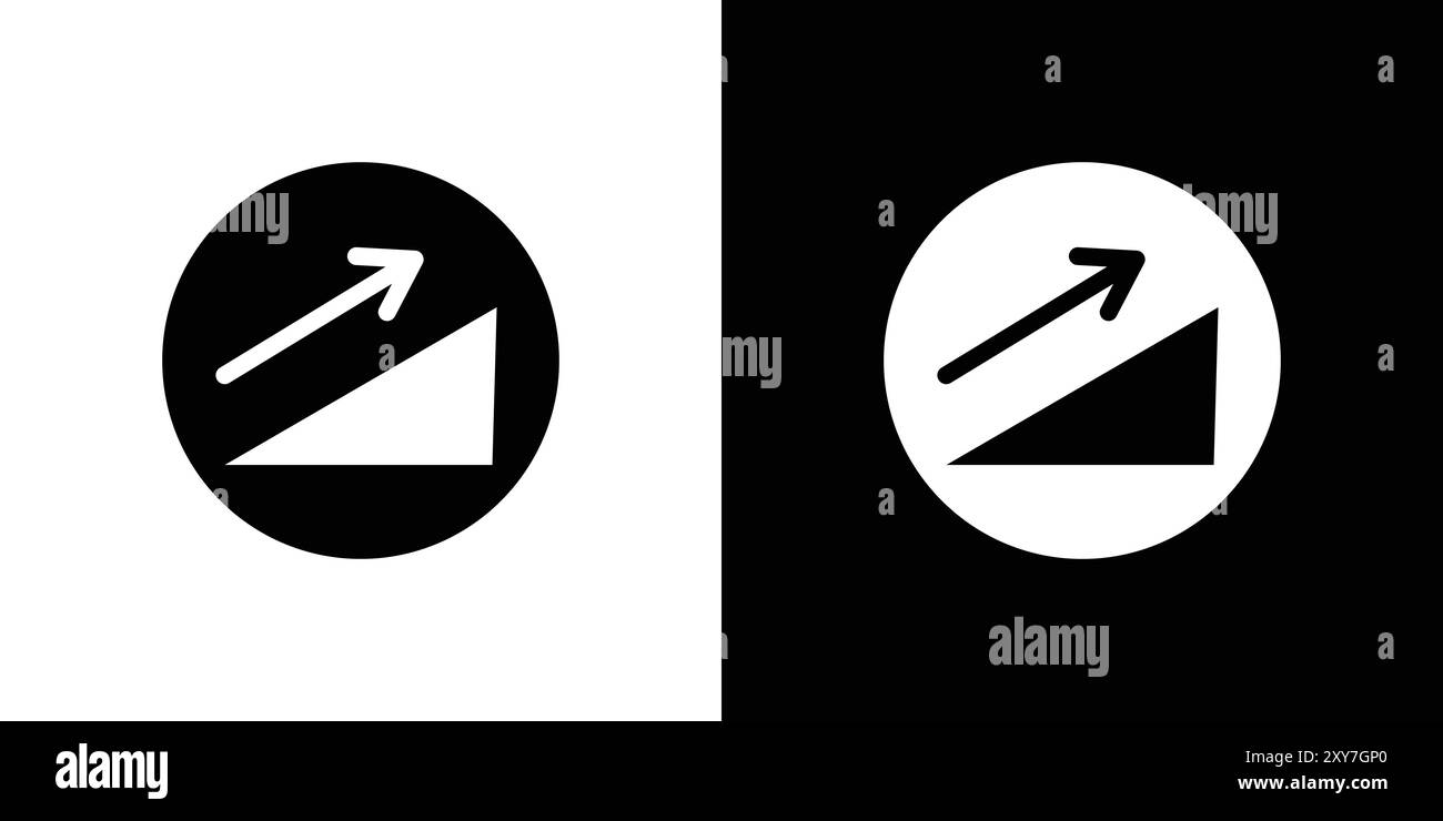 Uphill icon set in black and white color. simple flat vector Stock ...