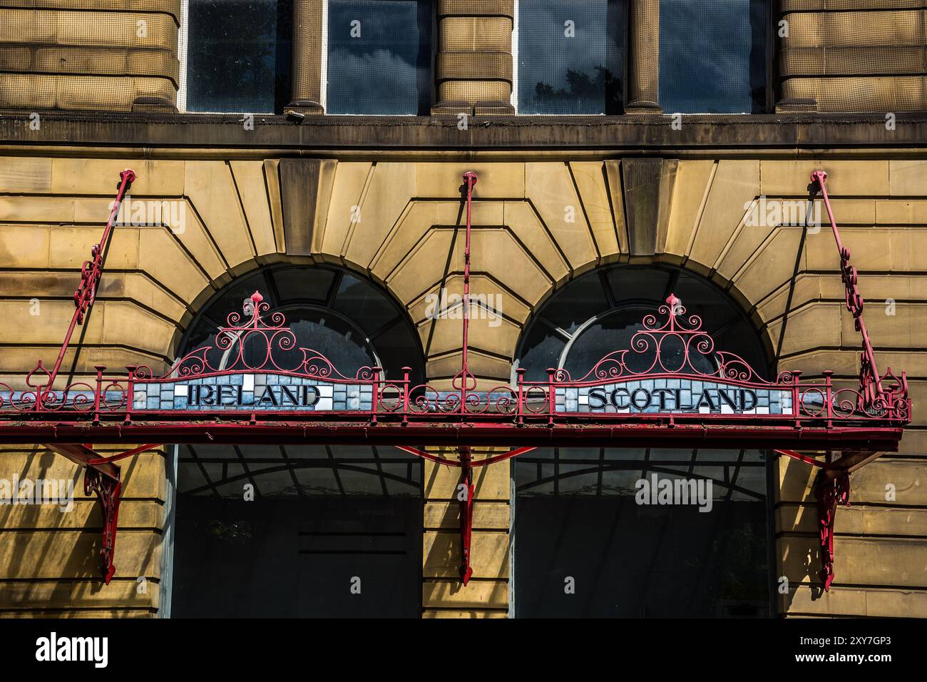 Victorian destination signs outside Manchester Victoria railway station ...