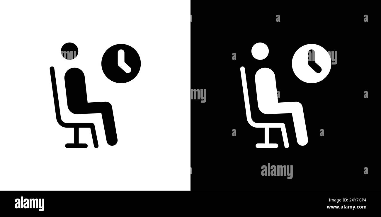 Wait icon set in black and white color. simple flat vector Stock Vector Image & Art - Alamy