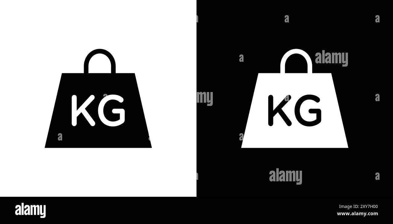 Weight kilogram icon set in black and white color. simple flat vector ...