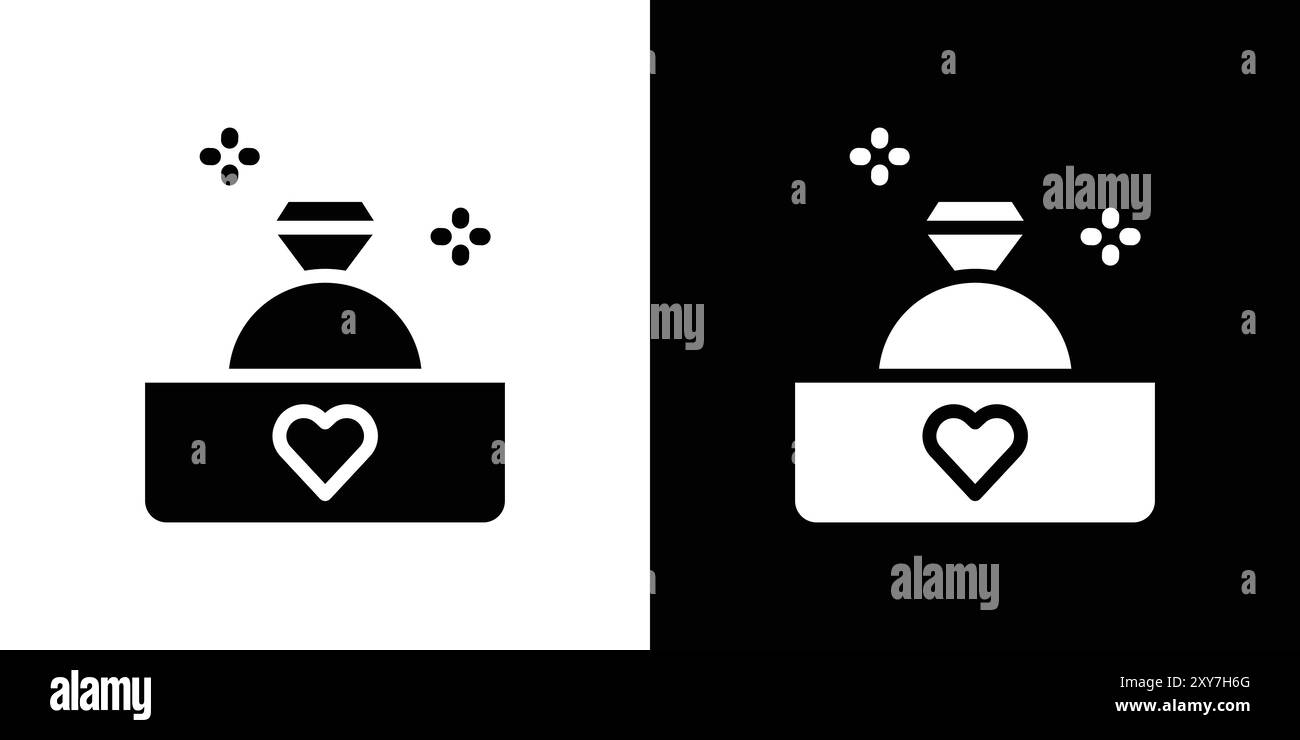 Wedding ring icon set in black and white color. simple flat vector ...