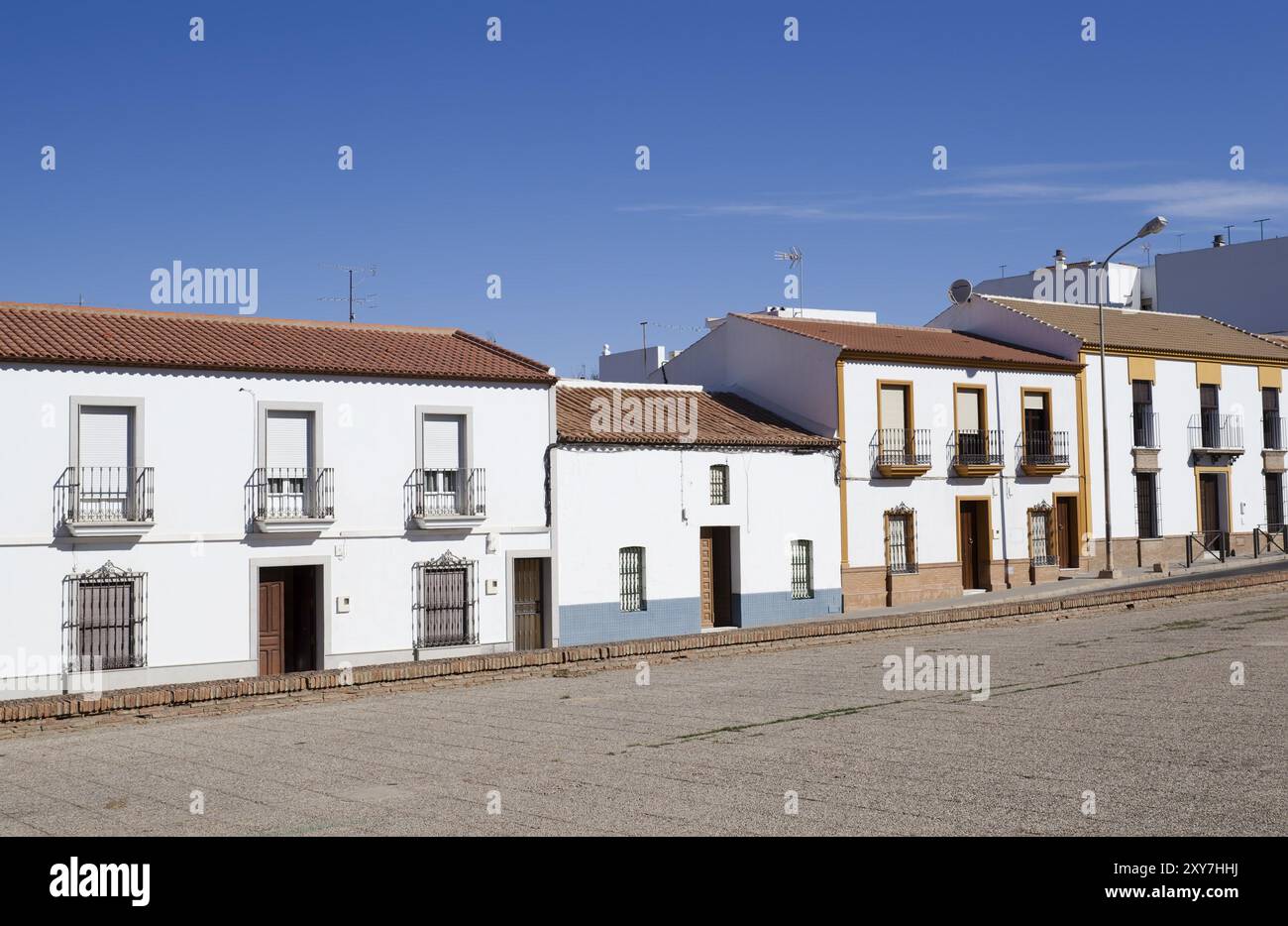 Typical white buildings in small Spanish town Stock Photo - Alamy