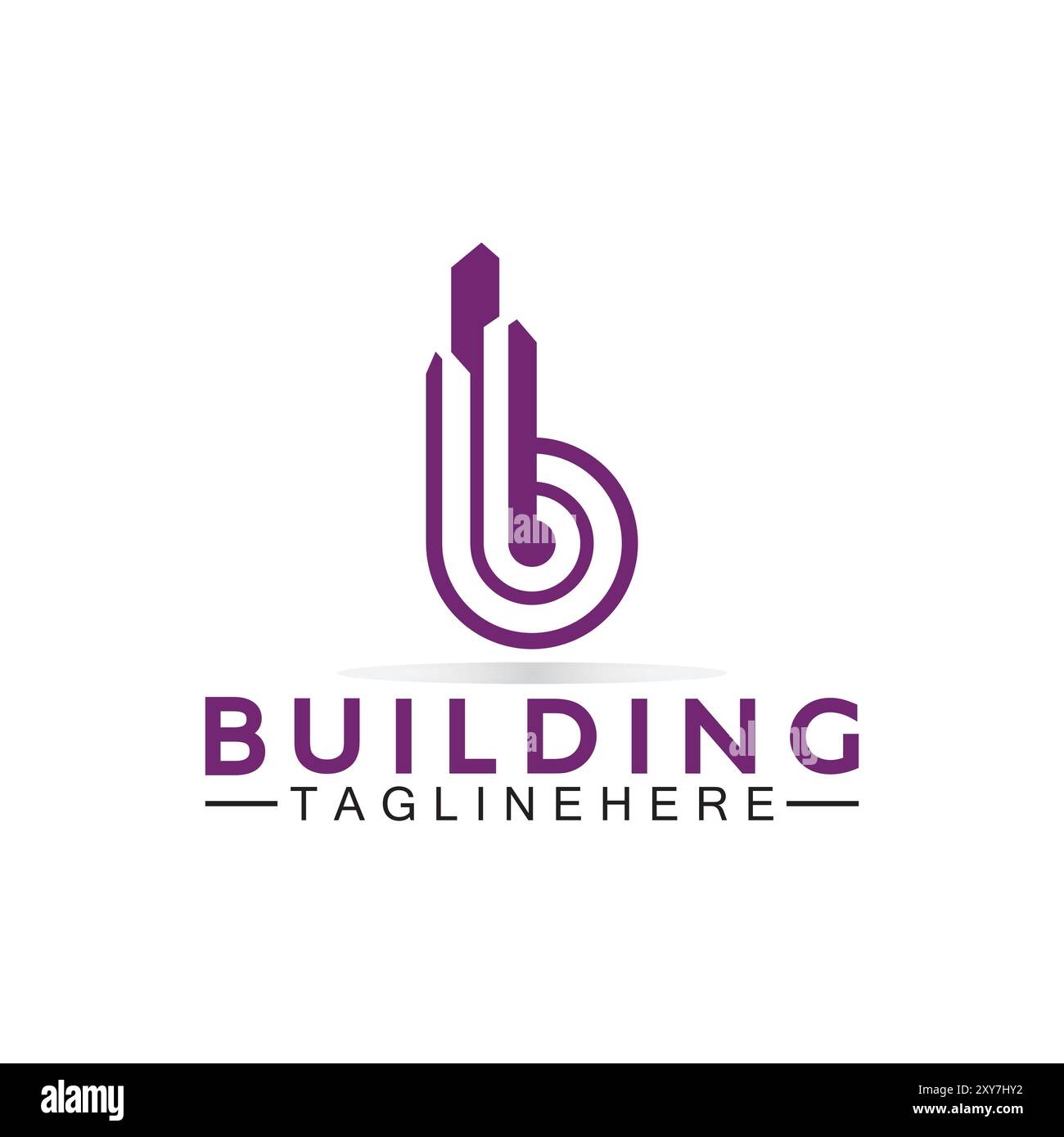 initial B with building vector logo design. Letter B logo formed ...