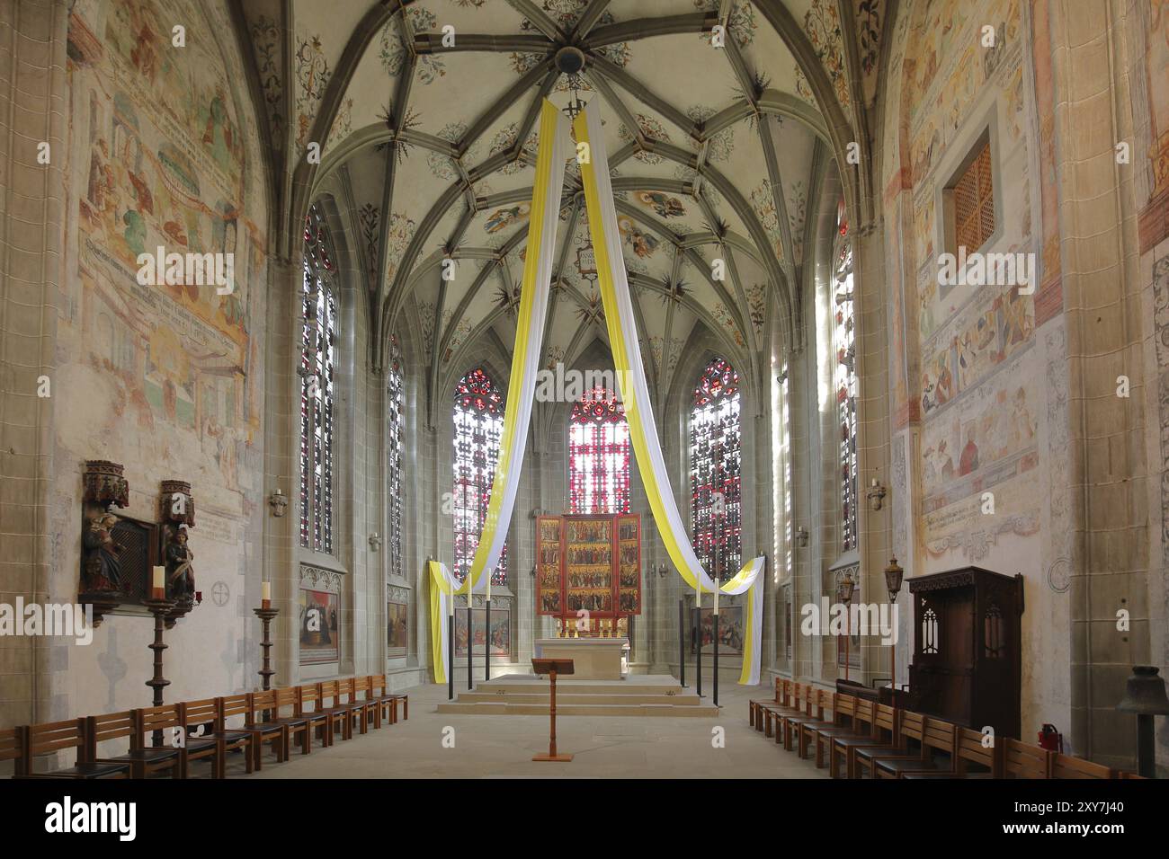 UNESCO Romanesque Church of St Mary and St Mark, interior view, chancel ...