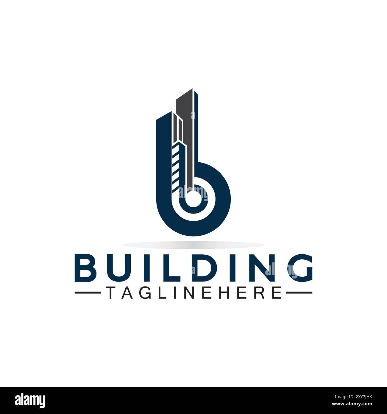 initial B with building vector logo design. Letter B logo formed ...