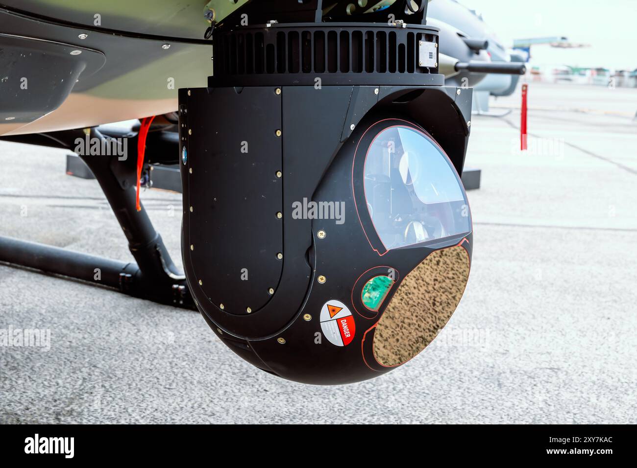 Camera sensor pods under an unmanned aerial surveillance aircraft Stock ...