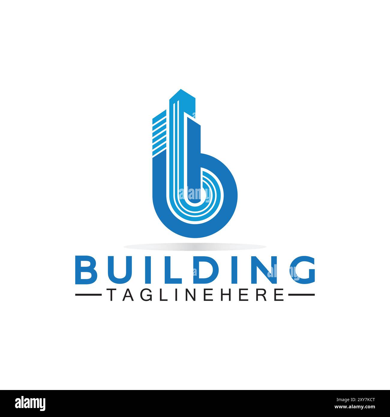 initial B with building vector logo design. Letter B logo formed ...