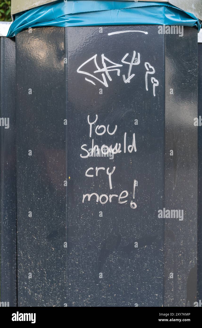 Graffiti on a public litter bin hi-res stock photography and images - Alamy