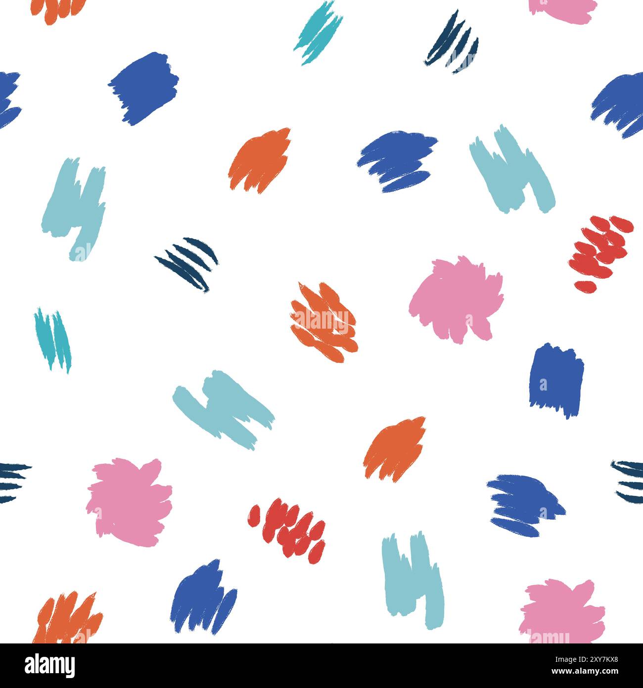 Colorful abstract brush stroke seamless pattern illustration. Modern ...