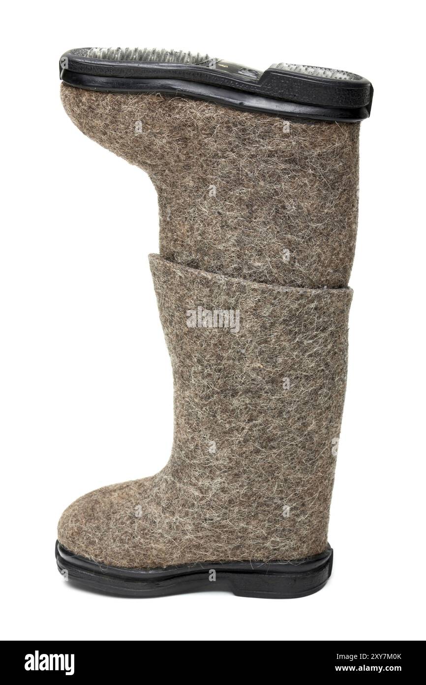 Russian traditional winter felt boot valenki shoes Stock Photo - Alamy
