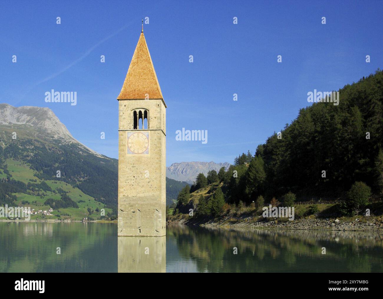 Church steeple reschensee lake reschen hi-res stock photography and ...