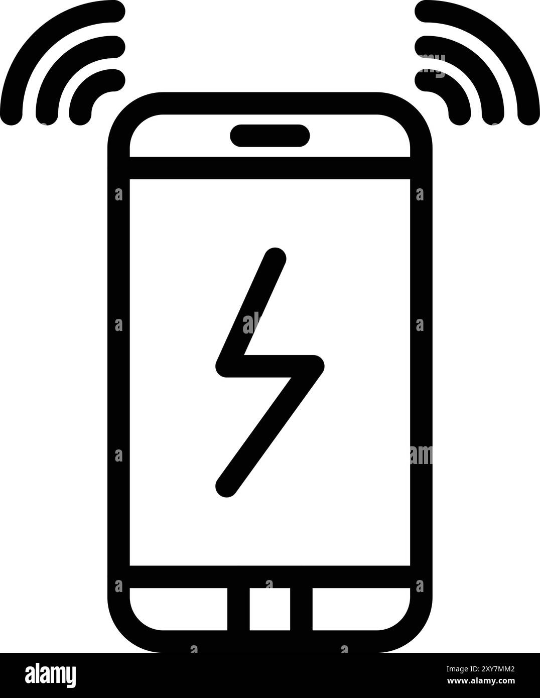 Wireless charging icon vector vectors Black and White Stock Photos ...