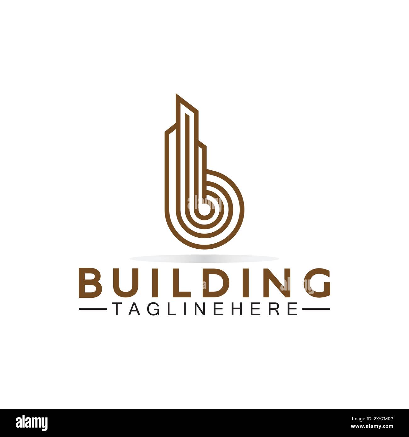 initial B with building vector logo design. Letter B logo formed ...