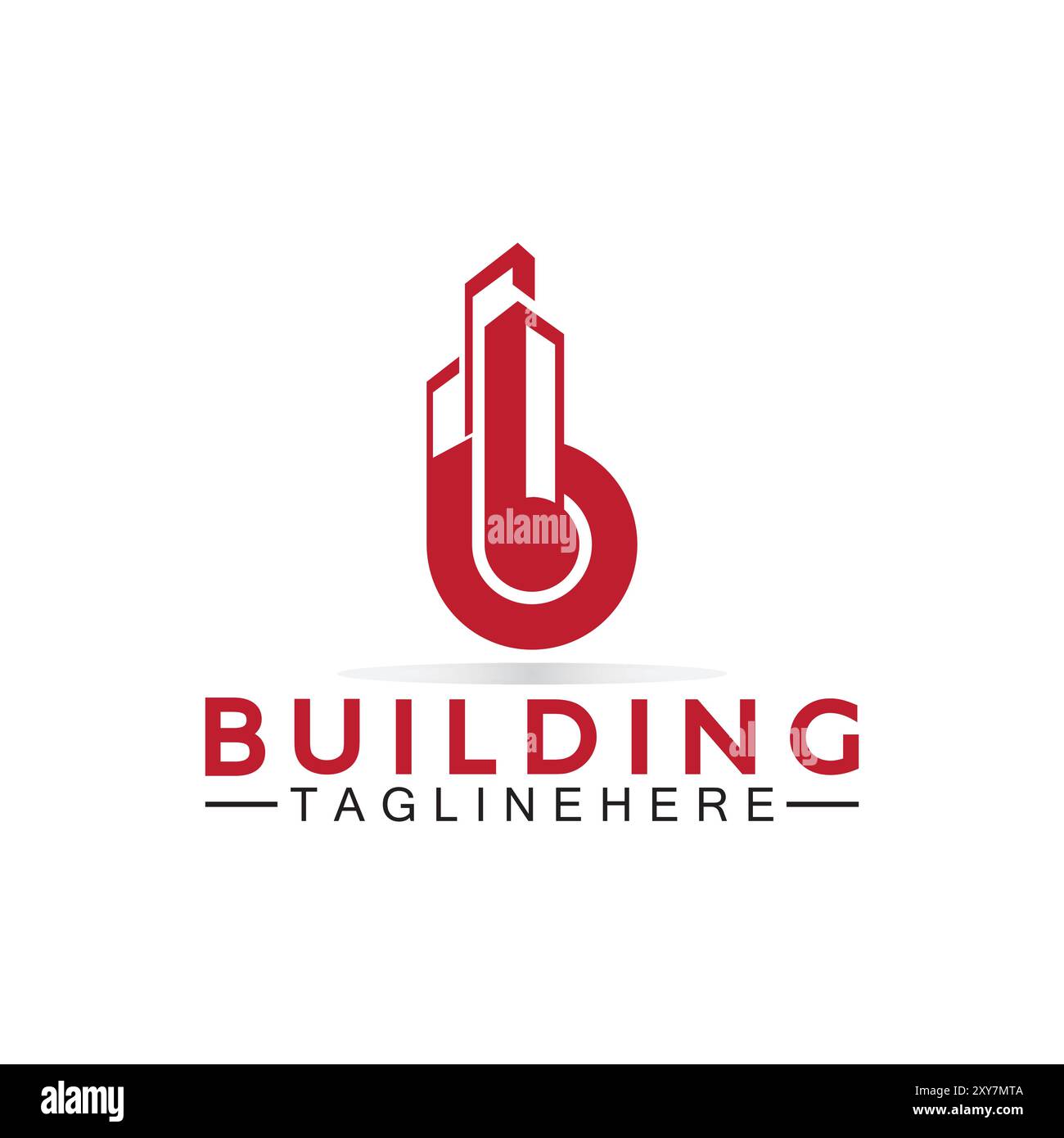 initial B with building vector logo design. Letter B logo formed ...