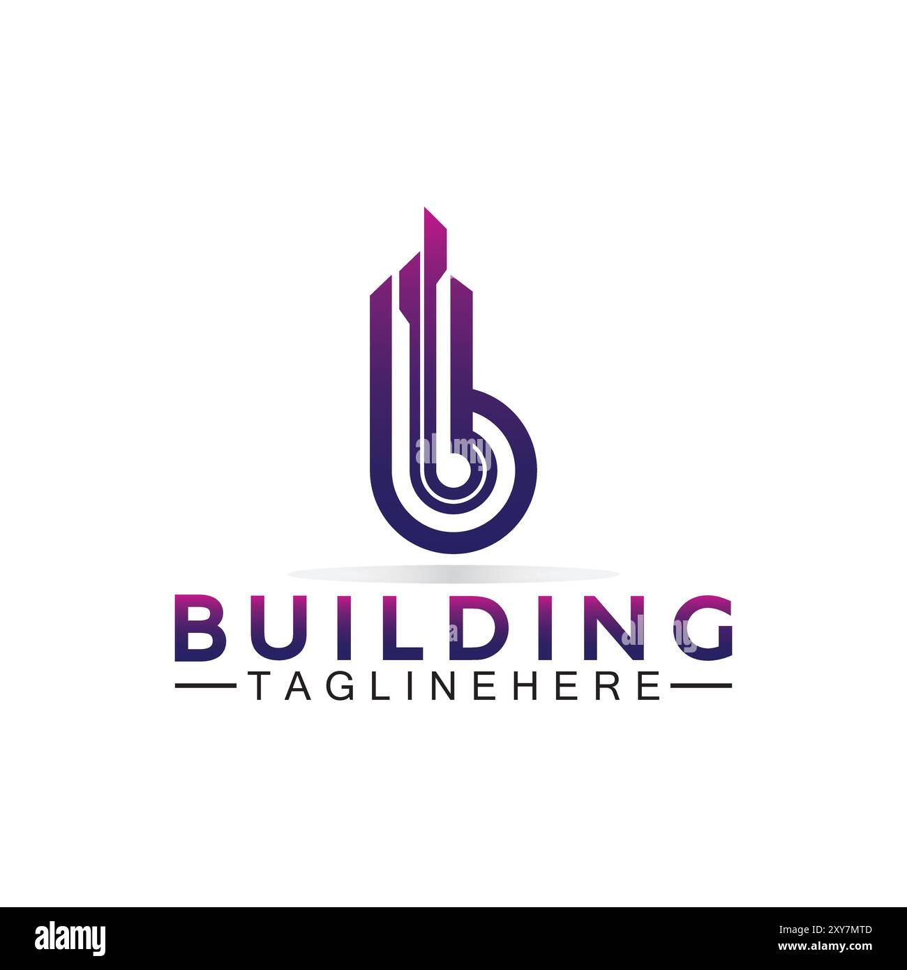 initial B with building vector logo design. Letter B logo formed ...