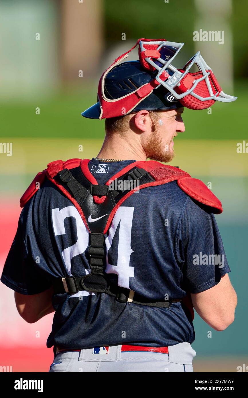 Sam Huff (24) catcher of the Round Rock Express before the game against ...